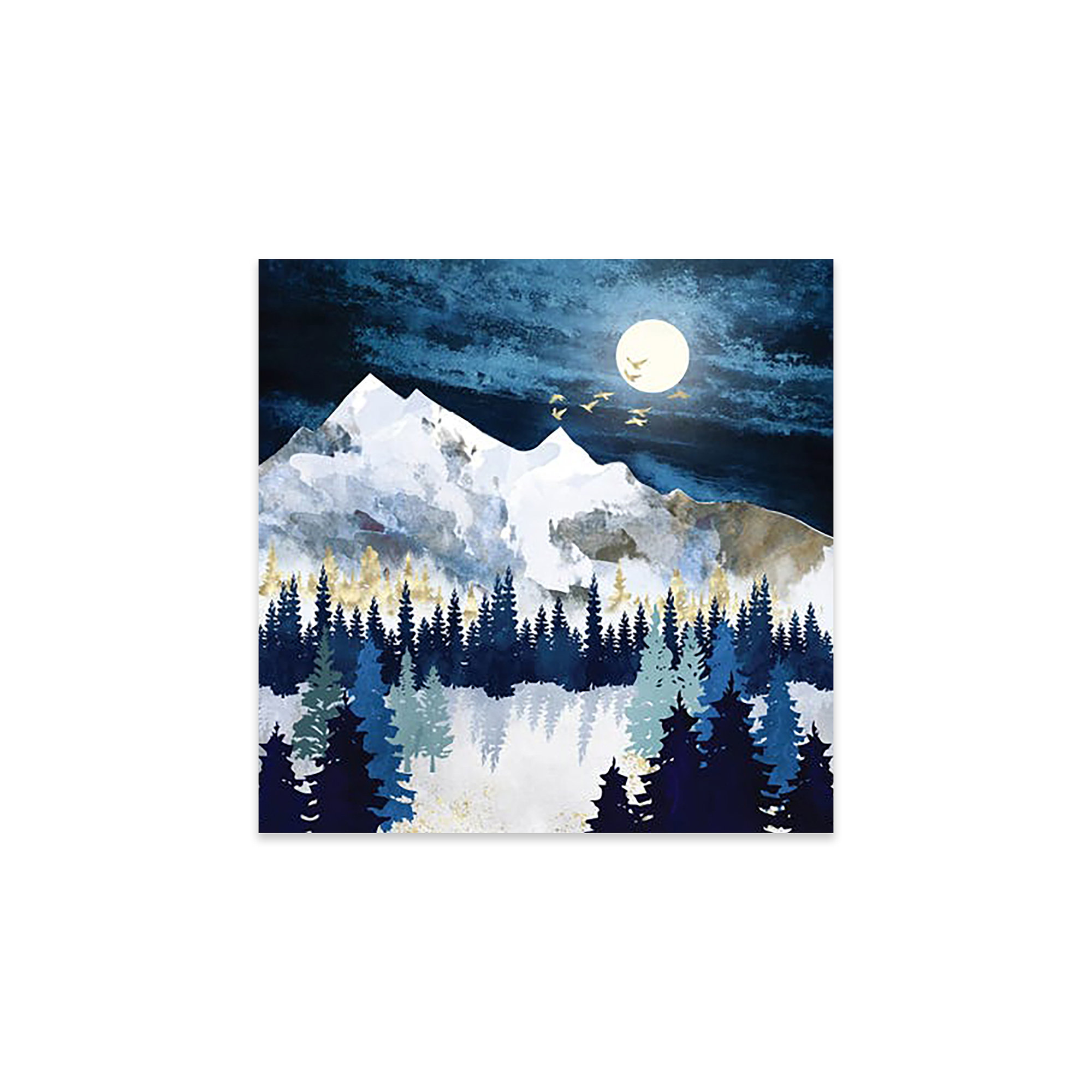 Millwood Pines Moonlit Snow Print On Acrylic Glass | Wayfair