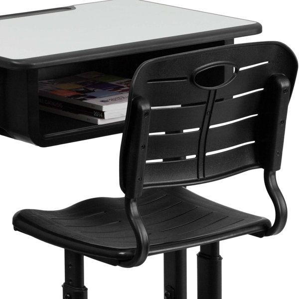 Flash Furniture Goddard Adjustable Height Student Desk with Book Box ...