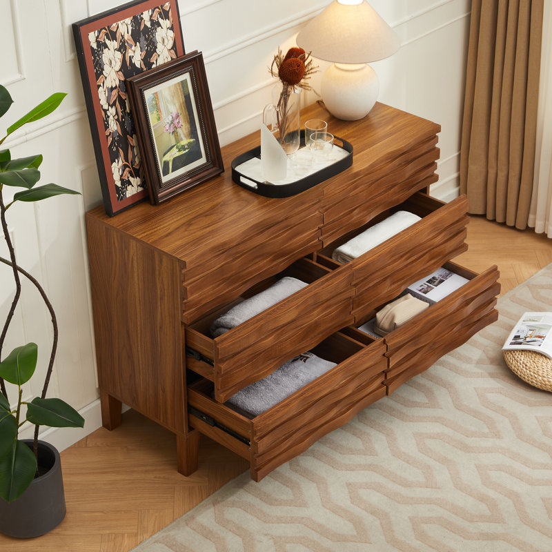 Latitude Run® 6 Solid Wood Drawer 47.2" W Double Dresser | Wayfair