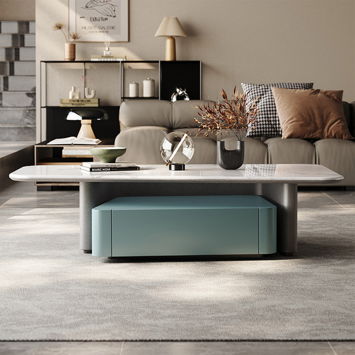 Decordreamss 49.21" Black Microlite Free form Coffee Table - Wayfair Canada