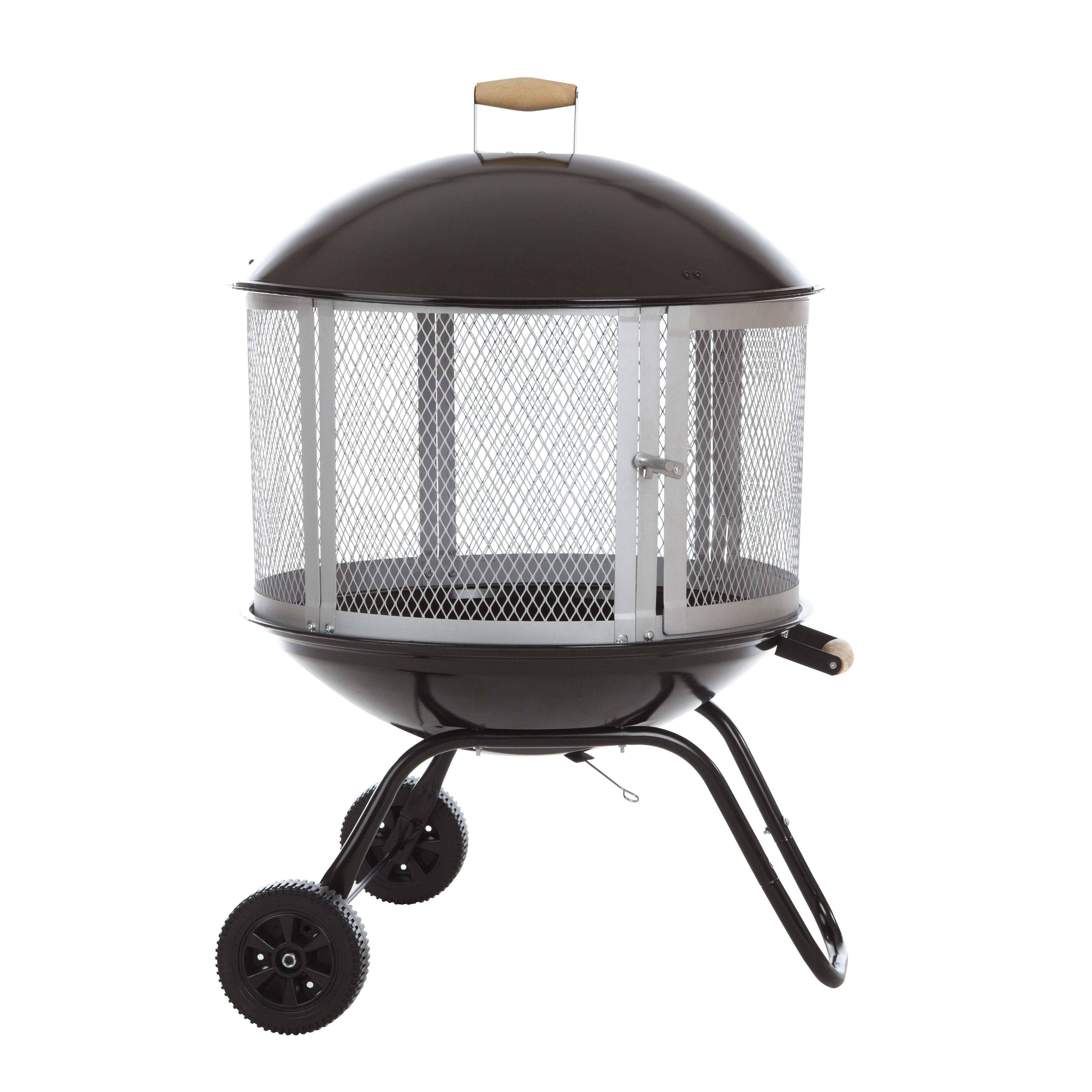 Fire Sense Fire Pit Bessemer Rolling, Porcelain Enamel with Wheels ...