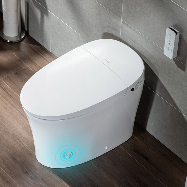 WoodBridge ADA Height Tankless Smart Bidet Toilet with Booster Pump ...