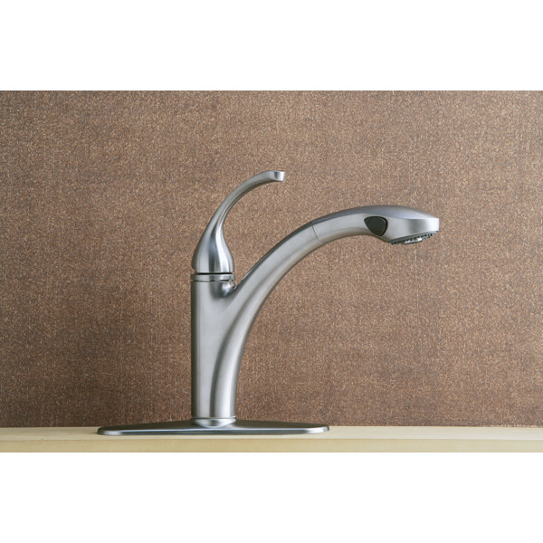 K-10433-BN,VS,G Kohler Forte® Pull Out Single Handle Kitchen Faucet ...