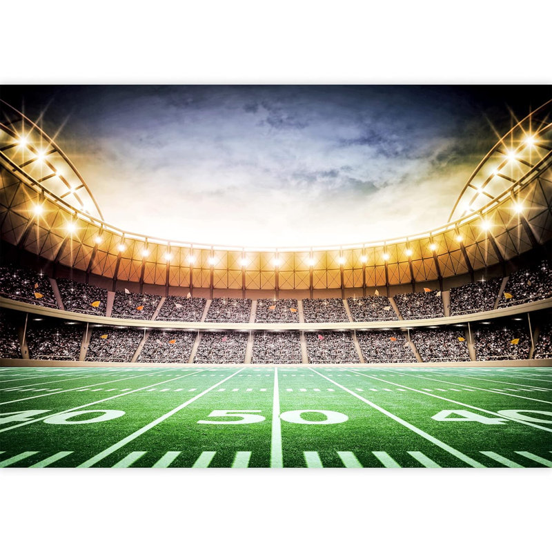 IDEA4WALL Neon Light Sunset Football Stadium Sports Athlete Photography ...