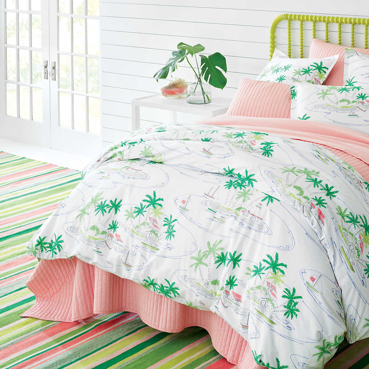 Dash and Albert Rugs Seed Stitch Stripe Watermelon Handwoven Indoor ...