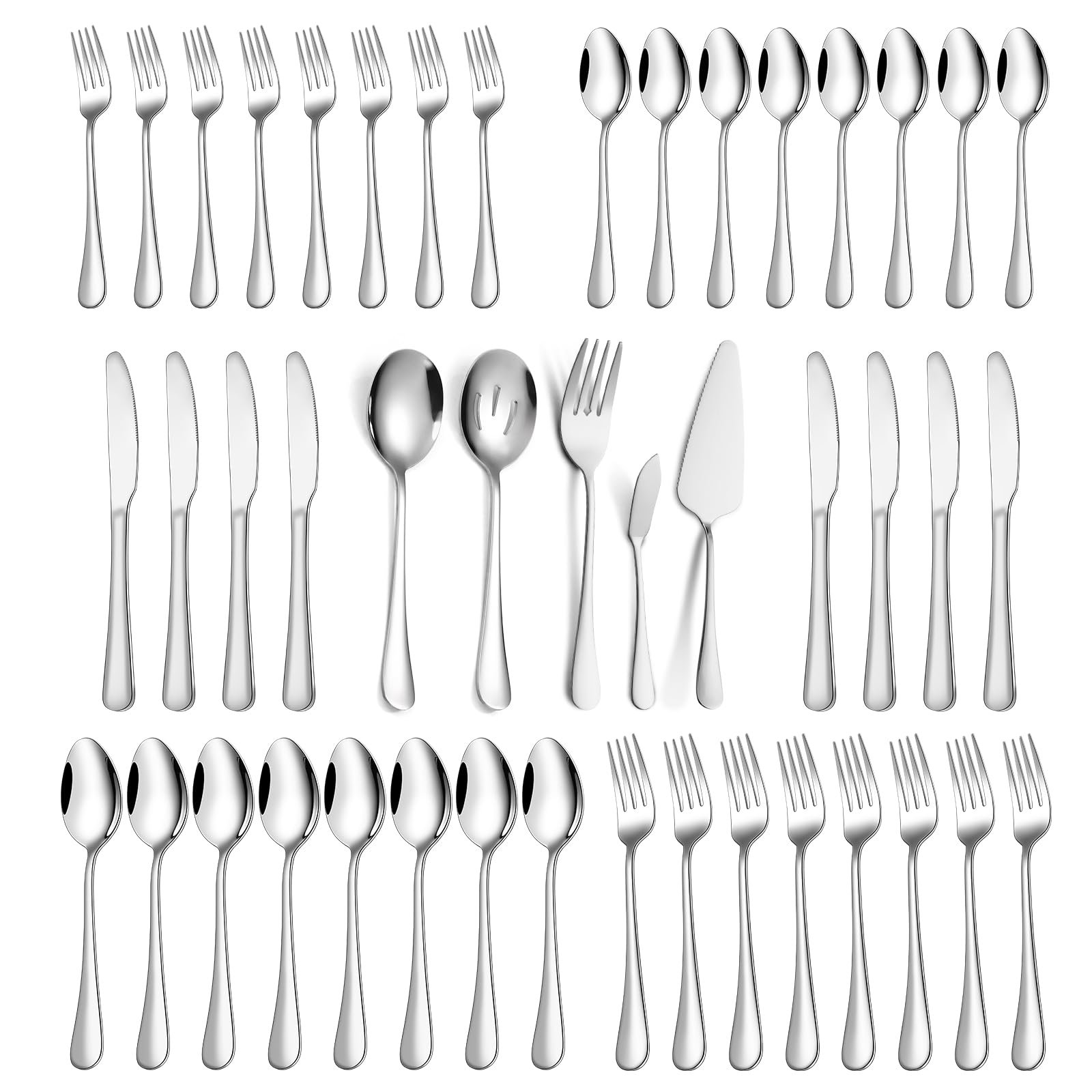 Latitude Run® 45 Pieces Fine Silverware Set For 8, Stainless Steel ...