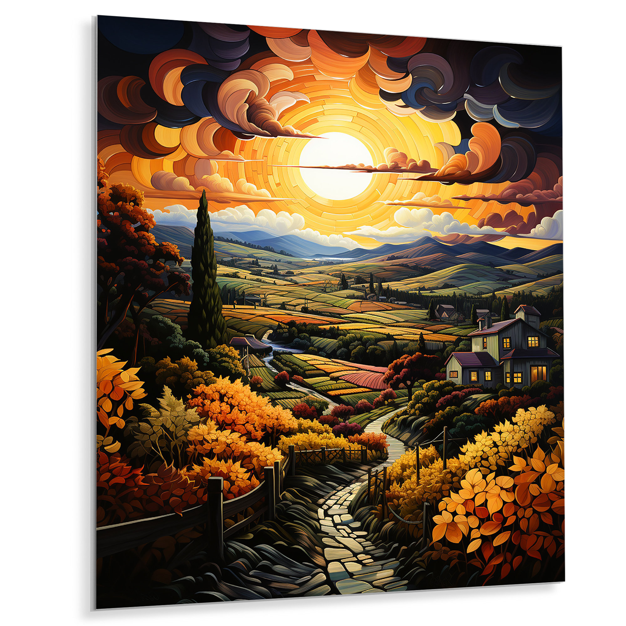 Millwood Pines Countryside Bountiful Vineyard Patchwork I - Landscape ...