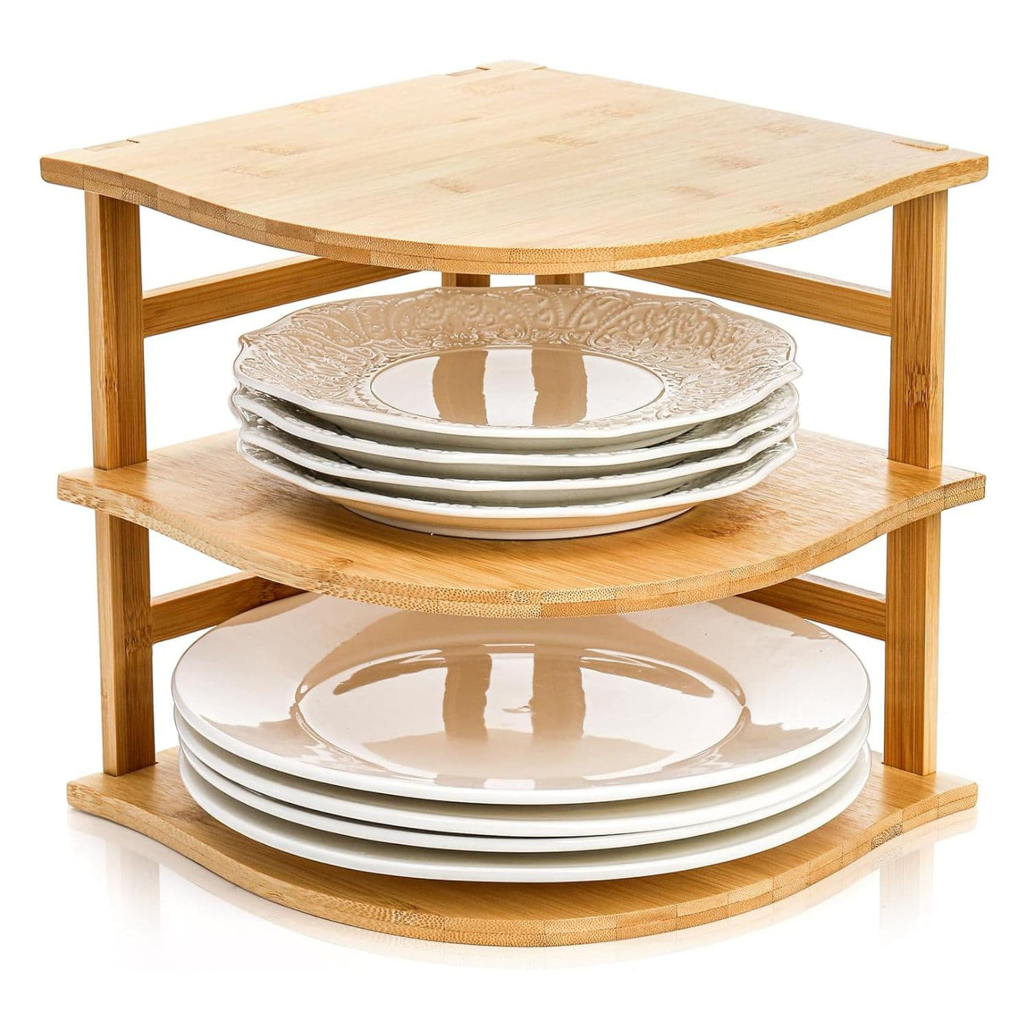 Latitude Run® 3-Tier Bamboo Kitchen Countertop Corner Shelf - Wayfair ...