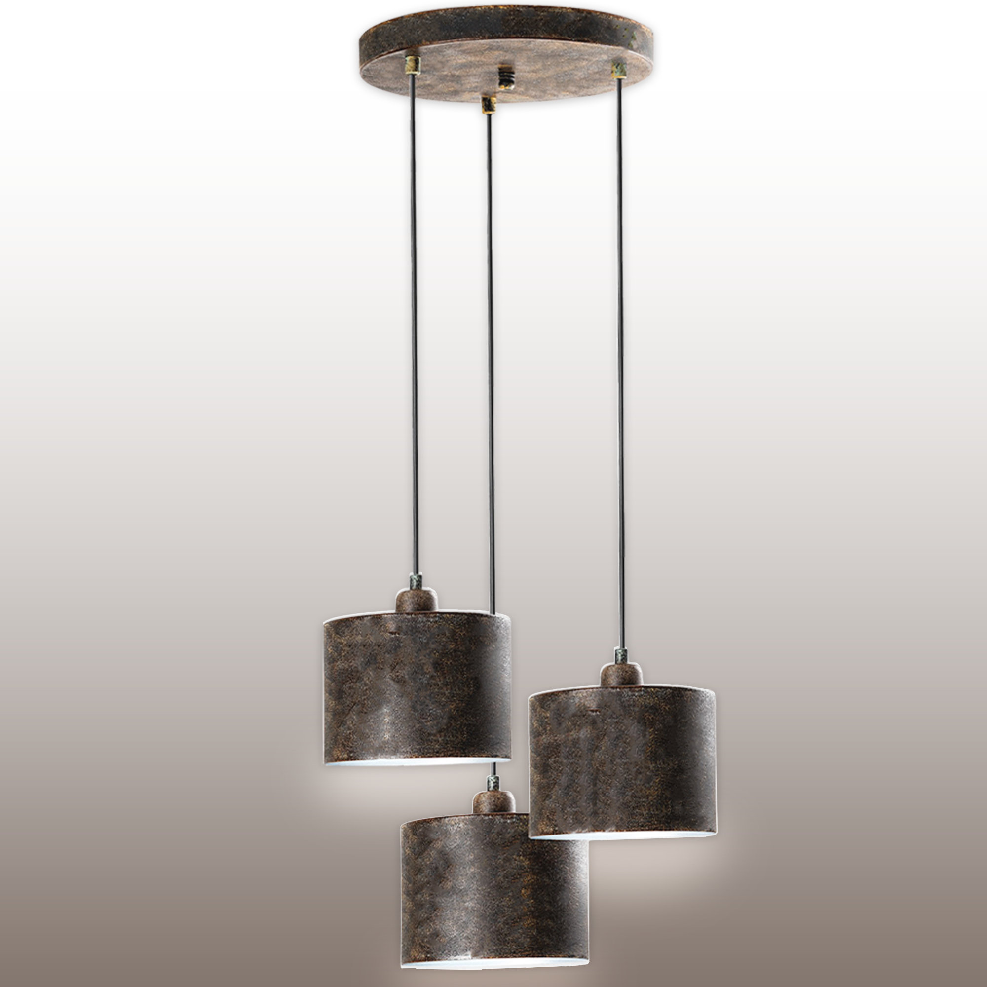 Corrigan Studio Adjustable Height 3 Lights Metal Body Antiquation ...