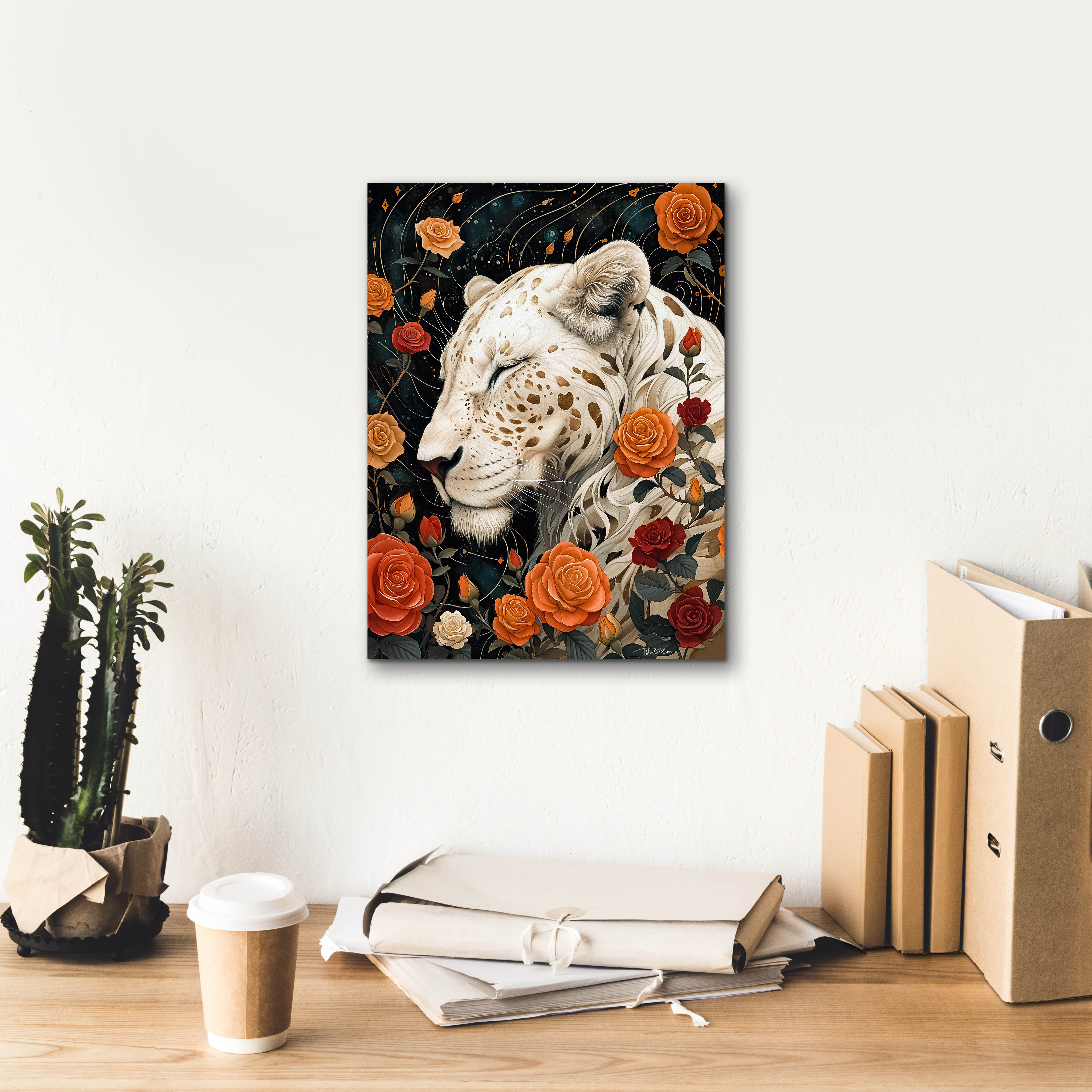 Epic Graffiti 'White Lioness Among The Roses' by Momart Canvas Wall Art ...