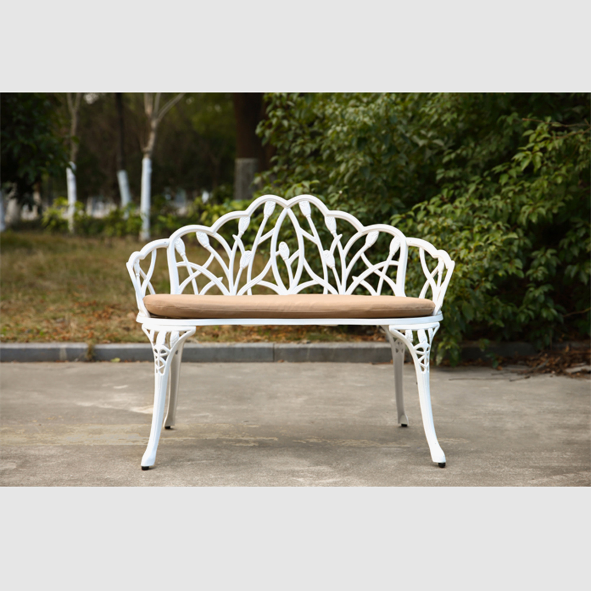 Astoria Grand Outdoor Patio Bench, Garden Bench With Cushion All ...