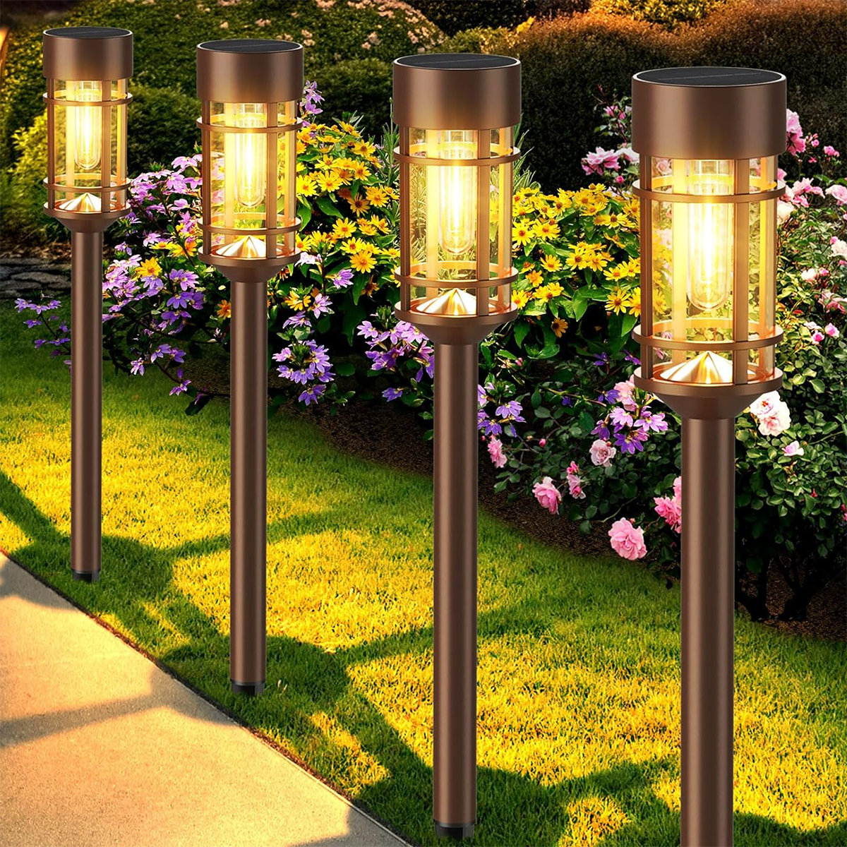 Belleze 8 Pack Solar Pathway Lights, Solar Lights Outdoor - Wayfair Canada
