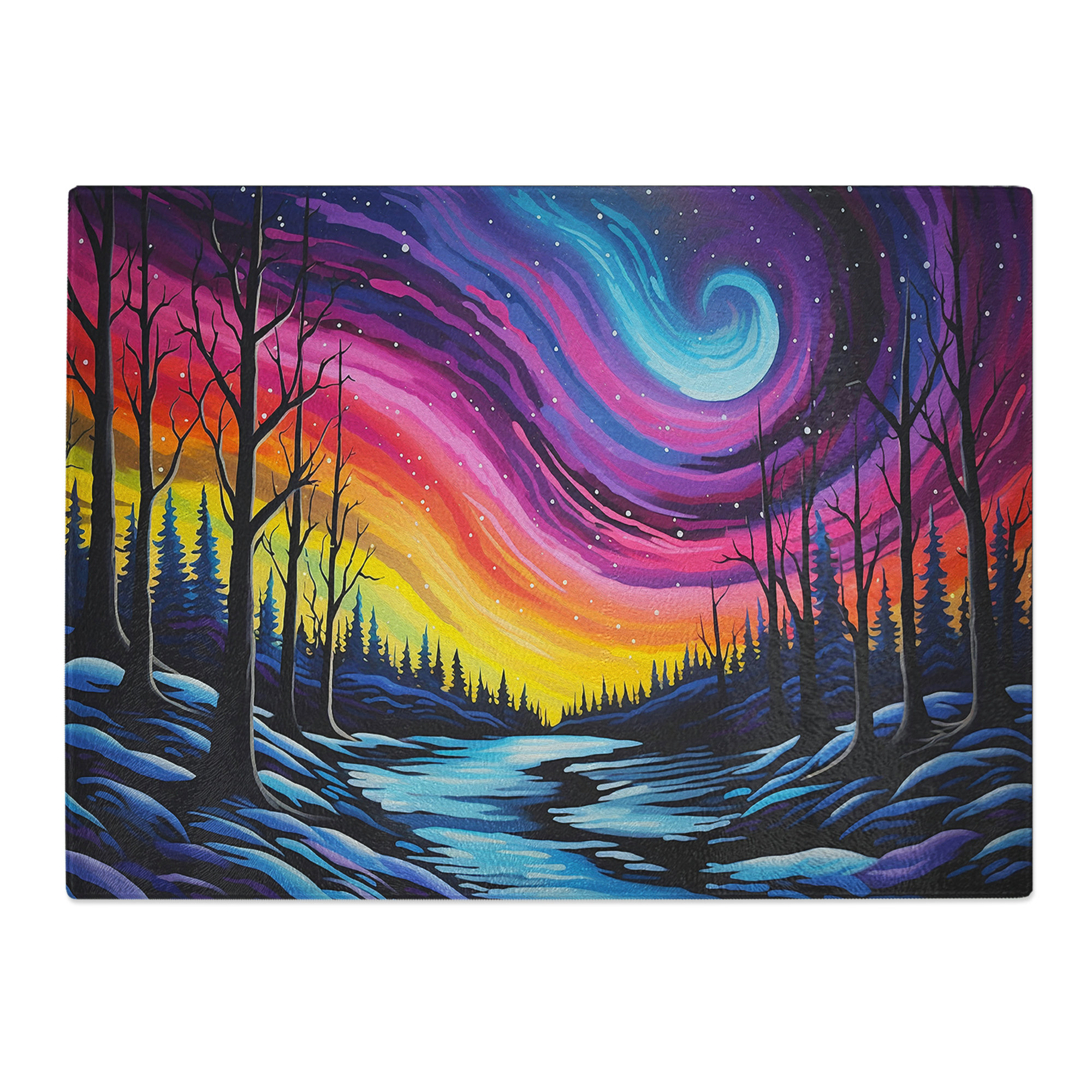 Metro Lane Northern Lights Pop Art Glass Chopping Board | Wayfair.co.uk