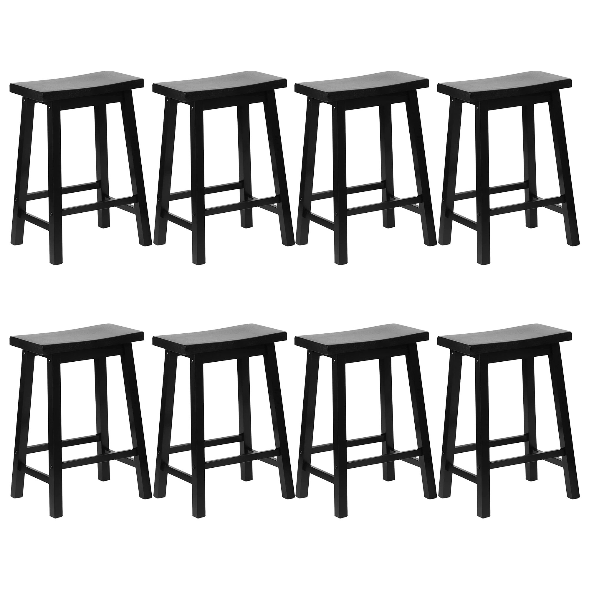 Wildon Home® Classic Saddle Seat Kitchen Counter Stools, Black | Wayfair