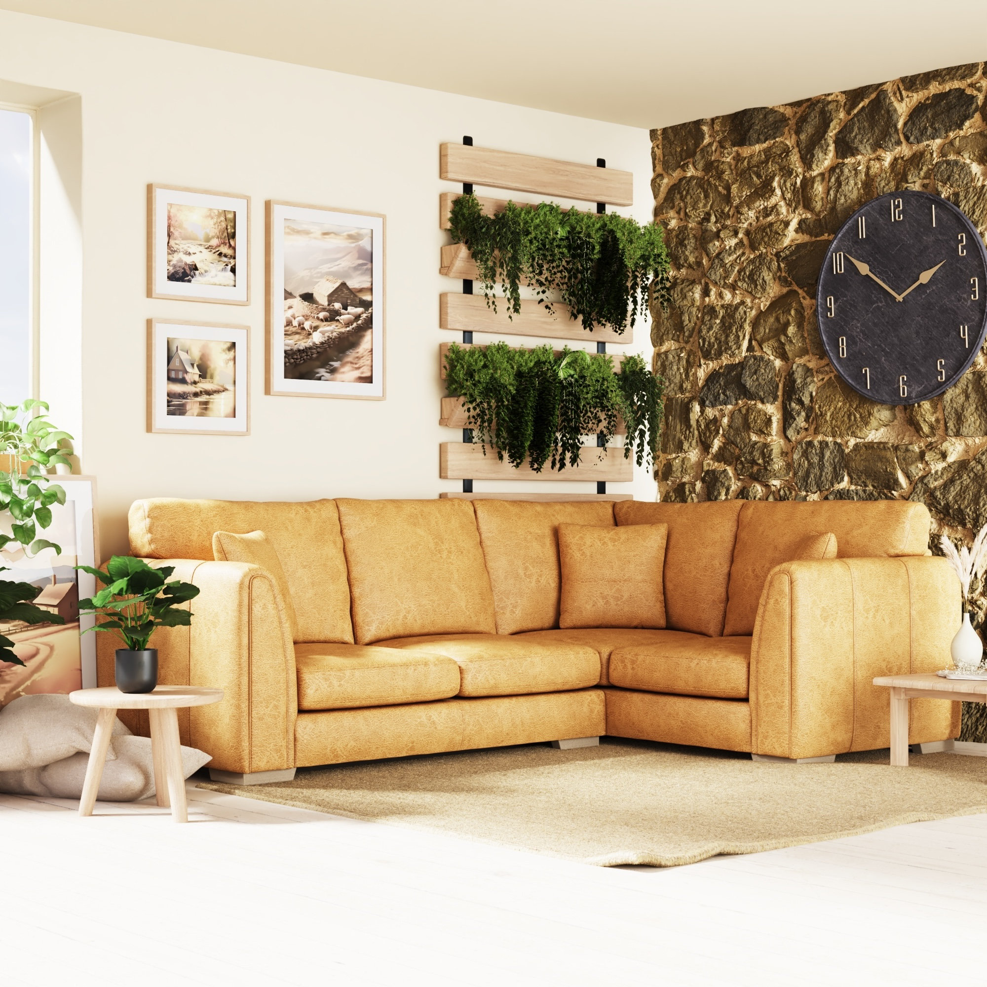 Brayden Studio Bablu 4 Seater Faux Leather Corner Sofa | Wayfair.co.uk