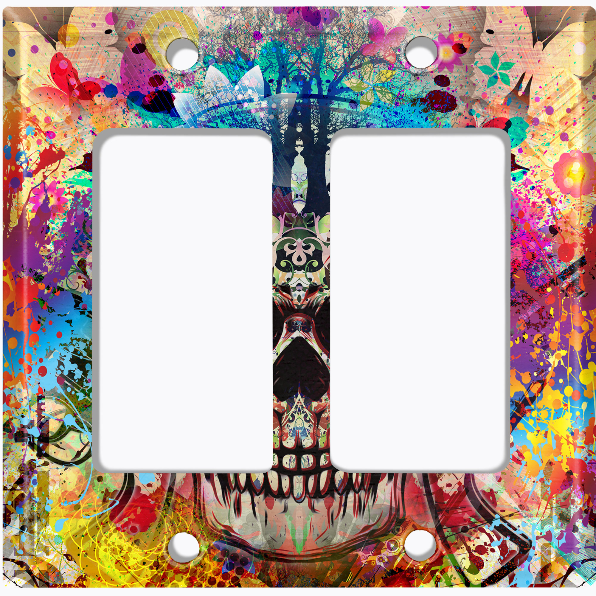 WorldAcc Evil Skull Tree 2-Gang Toggle Light Switch Wall Plate | Wayfair