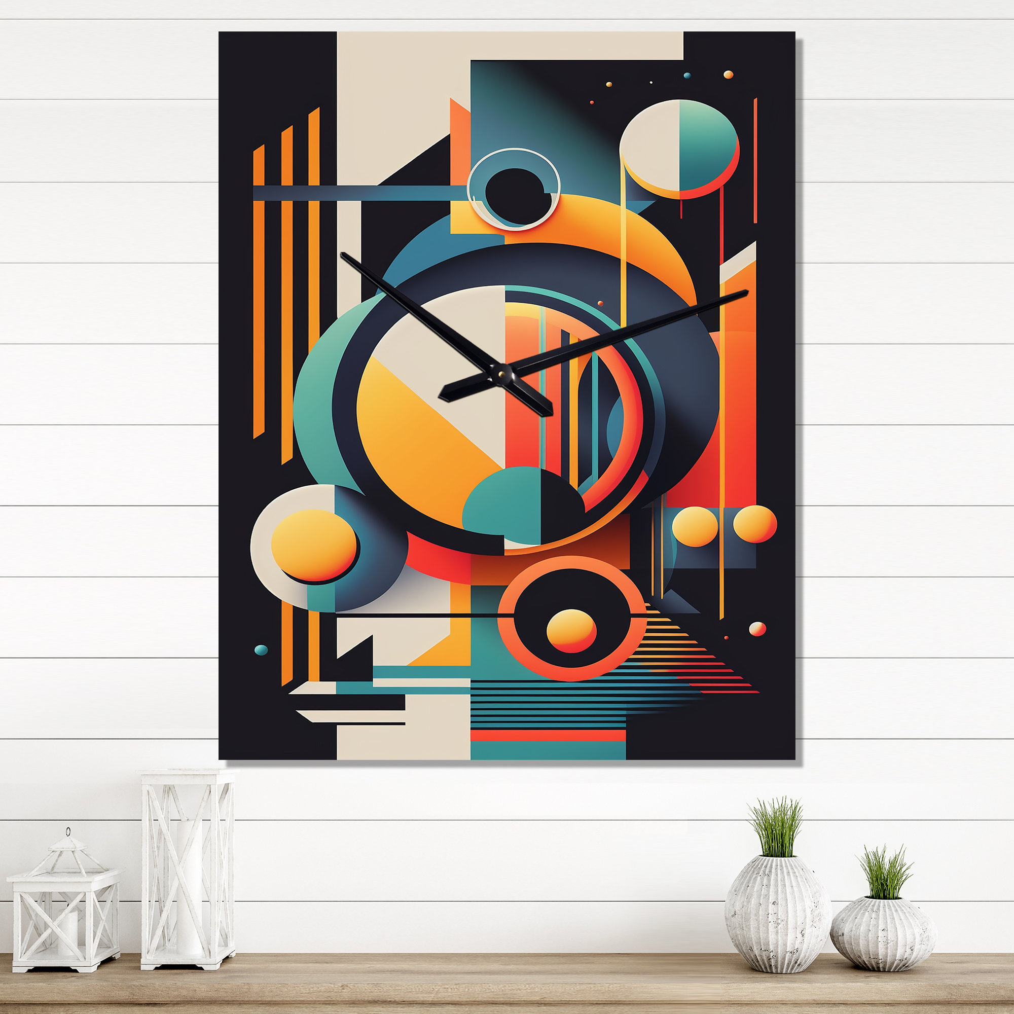 DesignArt Minimal Bauhaus Dimensions IV - Modern Geometric Wall Clocks ...