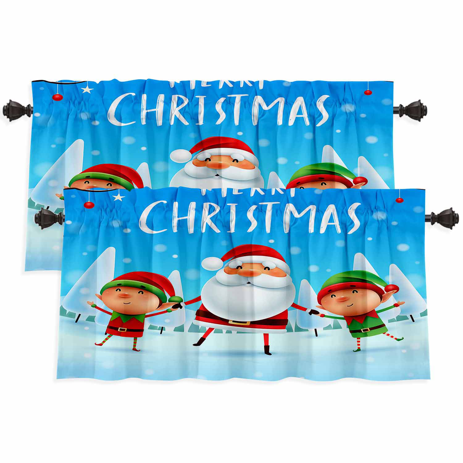 Ophelia & Co. Clear 52"W Merry Christmas Santa Claus and Snow Window ...