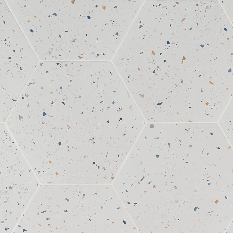 Bond Tile Firenze 13" x 15" Porcelain Hexagon Concrete Look Wall ...