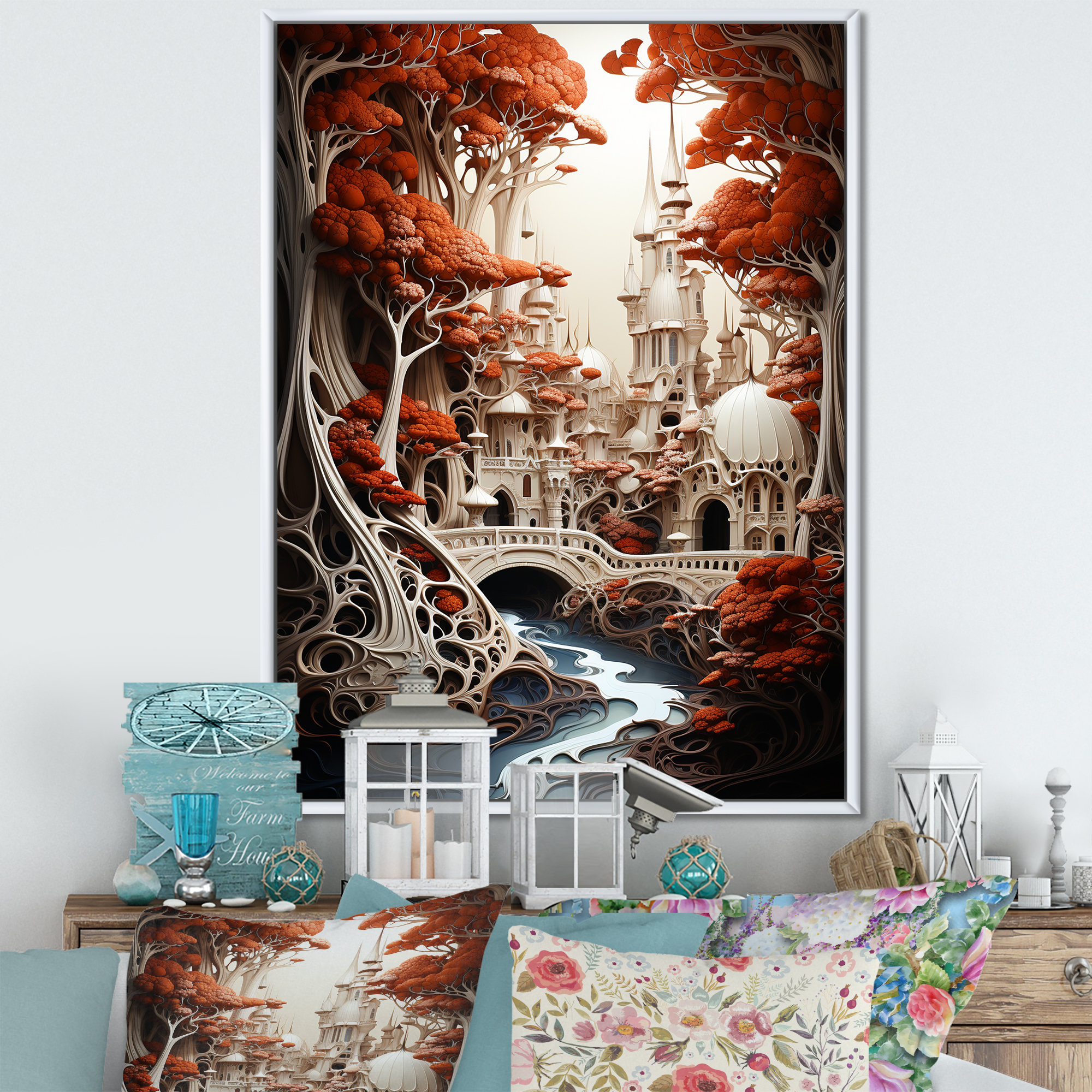 Winston Porter Surrealism Fantasy Castle Landscape On Canvas Print ...