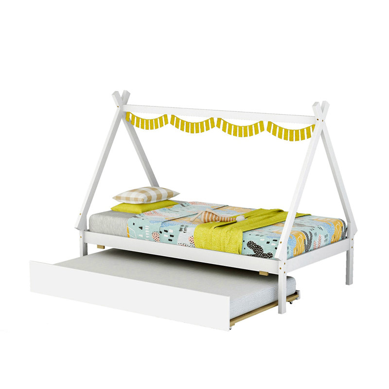 Isabelle & Max™ Solid Wood Tent Floor Daybed with Trundle | Wayfair