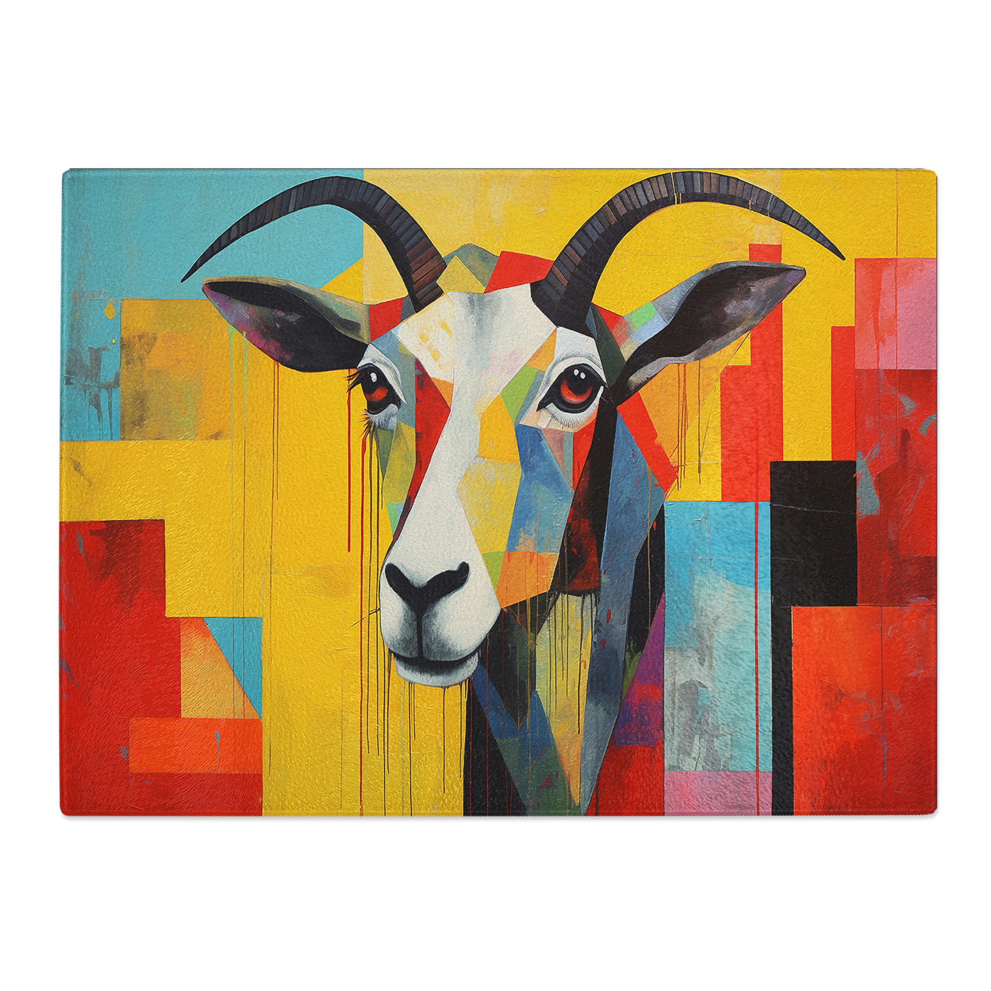 Metro Lane Goat Constructivism Glass Chopping Board | Wayfair.co.uk
