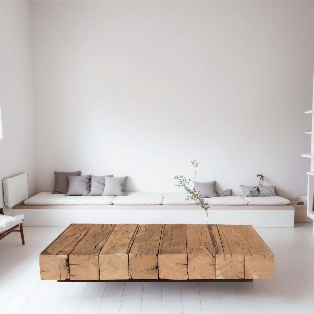 Loon Peak® Caid Solid Wood Beam Coffee Table & Reviews | Wayfair