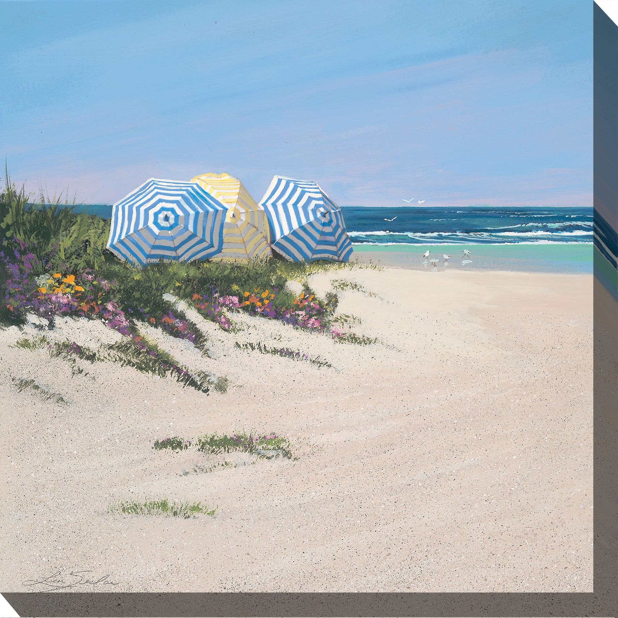 Highland Dunes Esteban Beach Umbrellas Outdoor Wall Decor | Wayfair