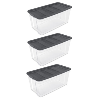 Sterilite Clear Plastic Stacking Storage Containers w/ Lid & Reviews ...