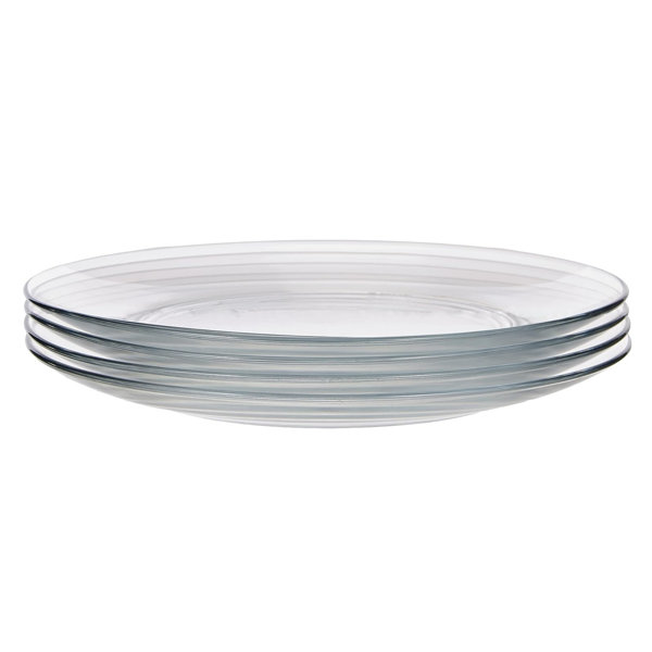 Ebern Designs Element Set Of 4 Glass Dinner Plates | Wayfair
