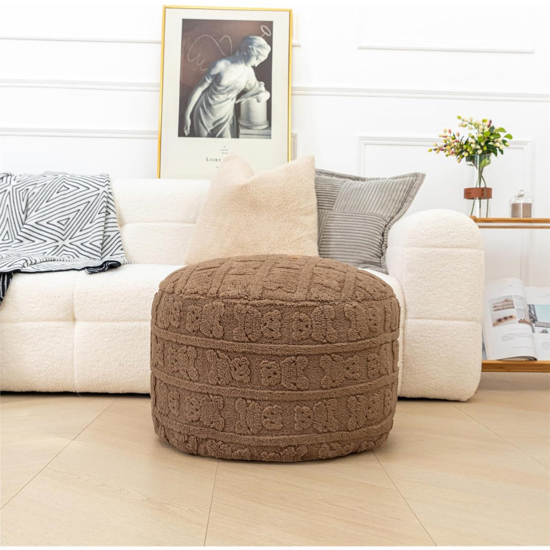 Lark Manor™ Stuffed Pouf Ottoman With High Density Foam Filler Plush ...