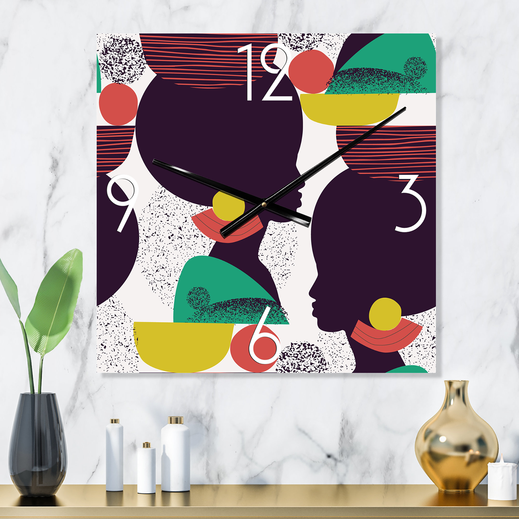 East Urban Home Ethnic Geometric Silhouette of Afro American III ...