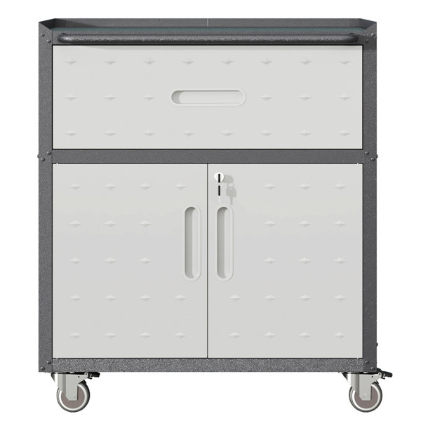 17 Stories Metal Tool Cabinet With Wheels, Storage Cabinet With 1 ...