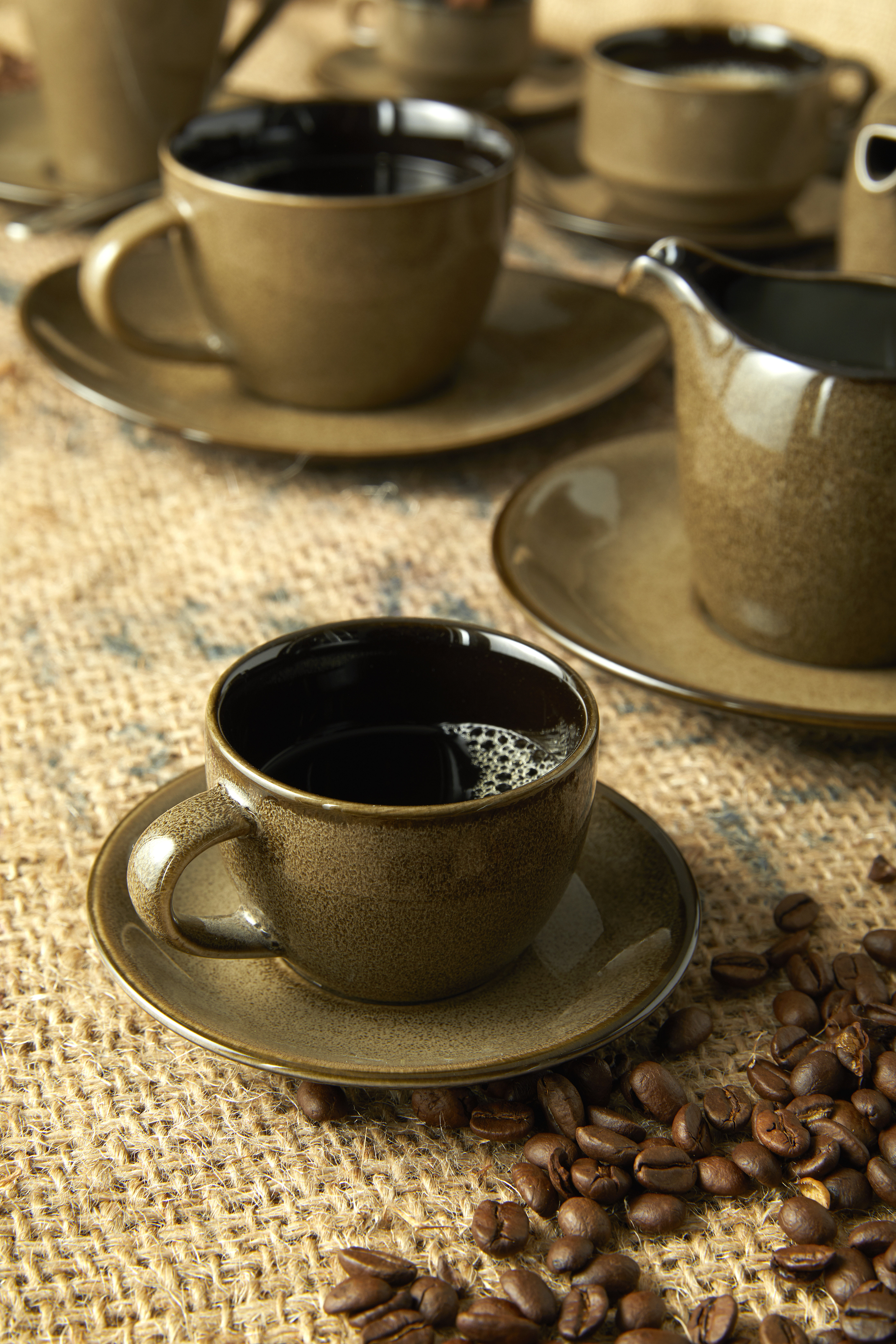 Oneida Rustic Chestnut Stacking Coffee Cups, by Luzerne | Wayfair