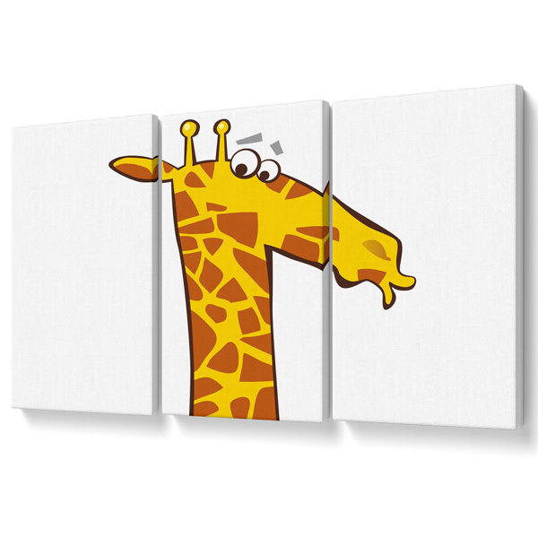 Bloomsbury Market Funny Confused Zebra - 3 Piece Wrapped Canvas Graphic ...