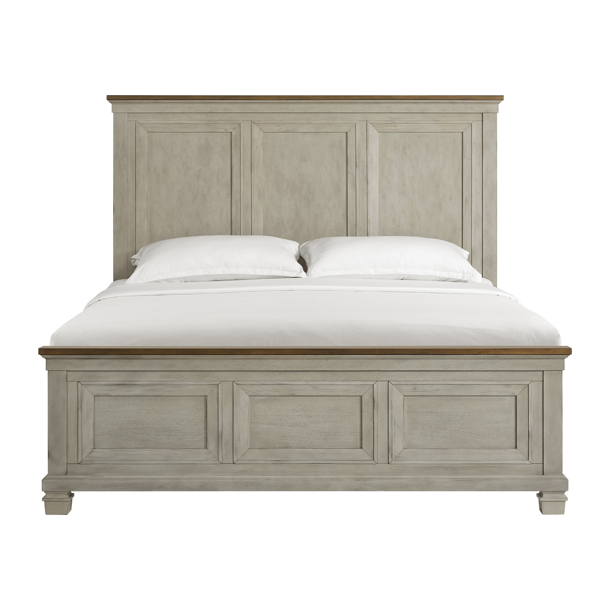 One Allium Way® Aislynne King Panel Bed In Medium Brown And Washed ...