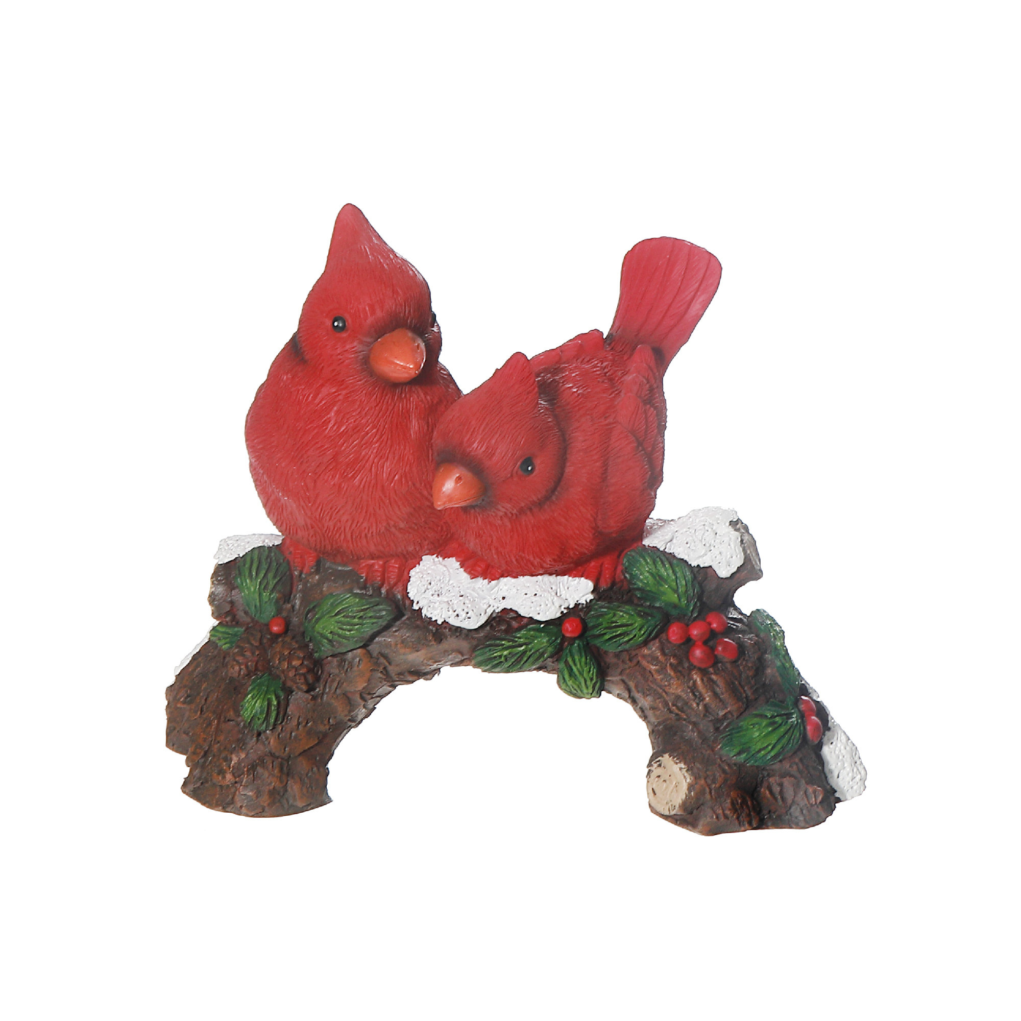 The Holiday Aisle® Resin Tabletop Decor Cardinals On Branch | Wayfair