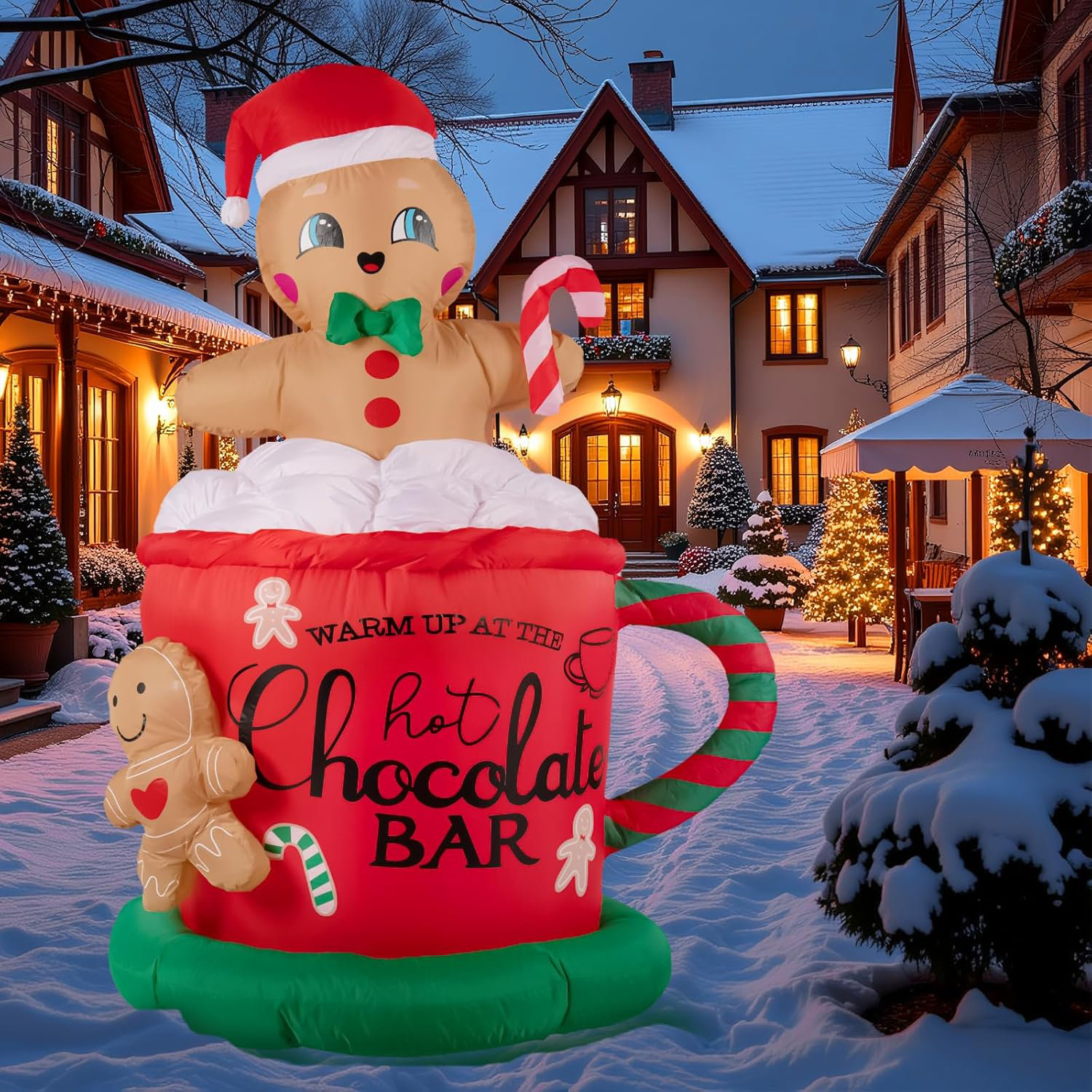 Ophelia & Co. 6.5FT Giant Inflatable Gingerbread Man With LED Lights ...