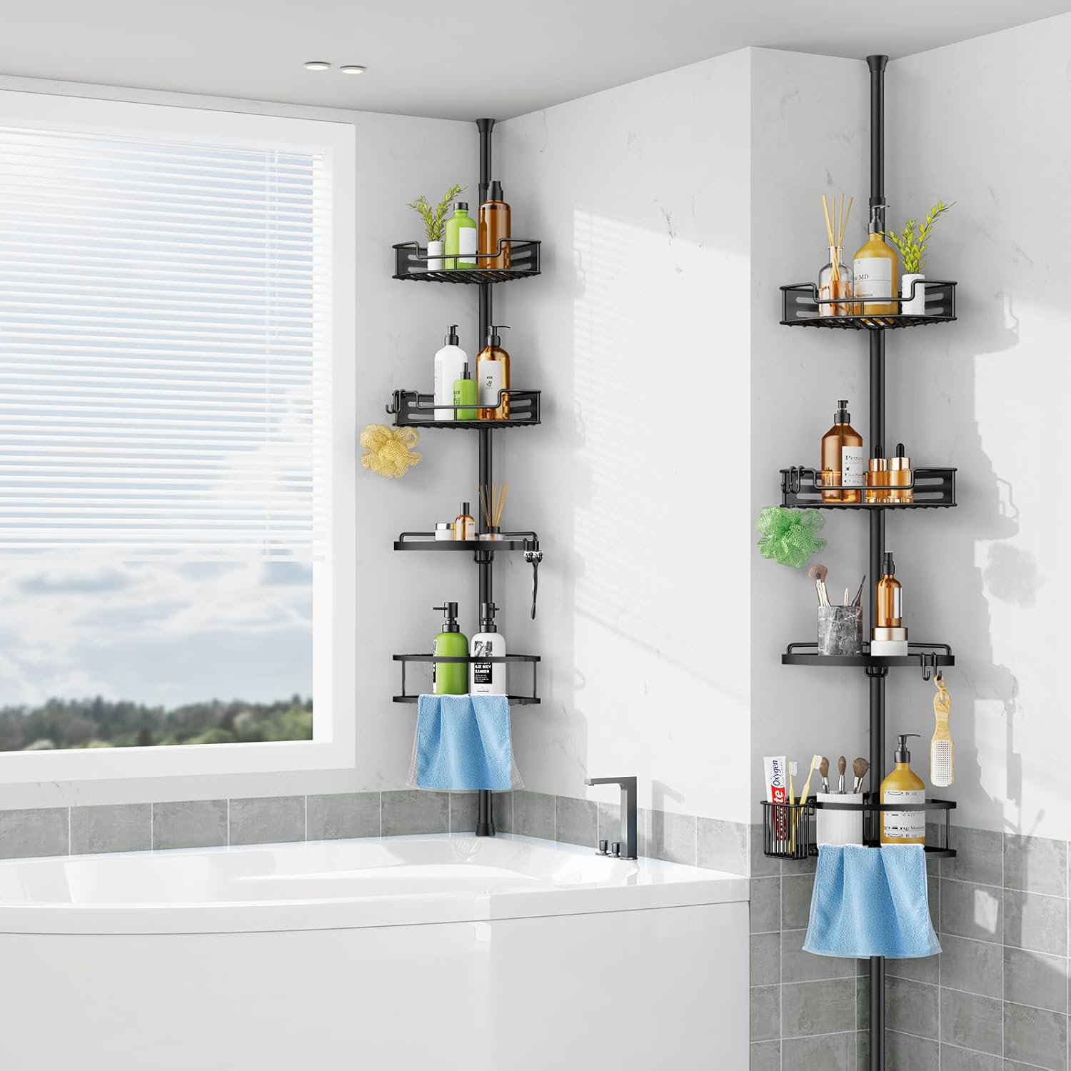Rebrilliant Stainless Steel 4 Tire Shower Rack | Wayfair