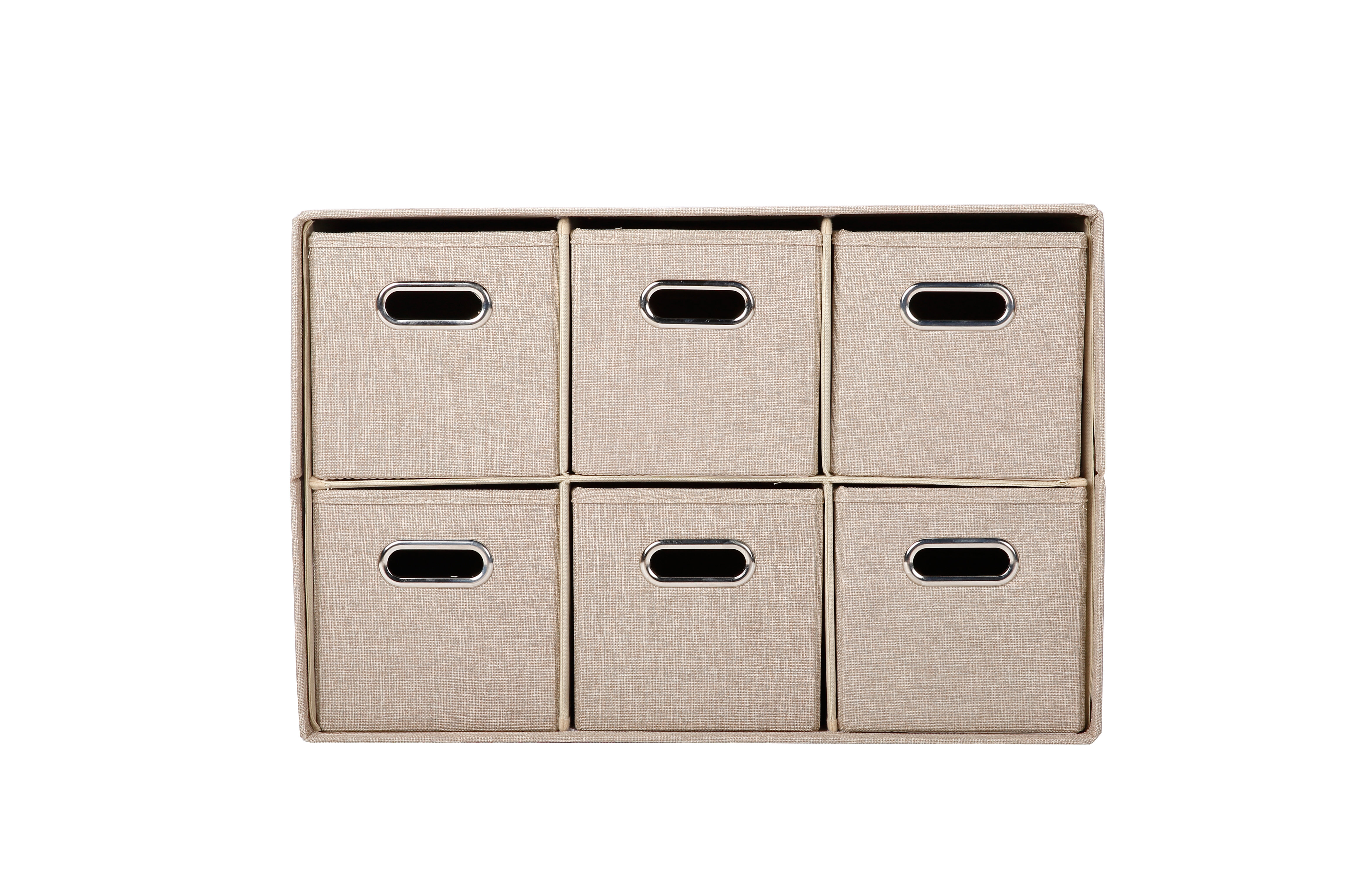 BirdRock Home Blush Linen Cube Organizer Shelf With 6 Storage Bins ...