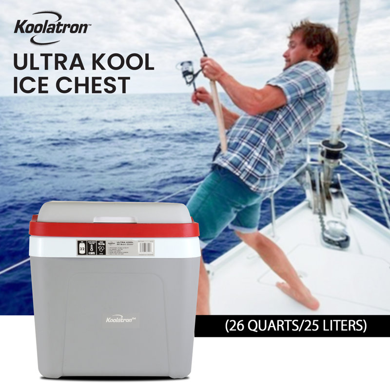 Koolatron Ice Chest Cooler with Locking Carry Handle, 25L (26 qt), 32 ...