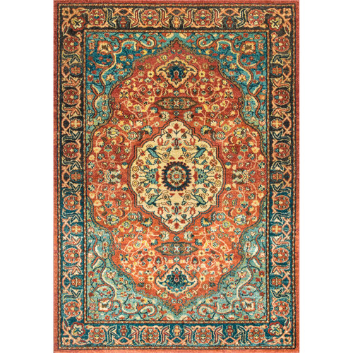 Bungalow Rose Shasta Lake Performance Rust Rug & Reviews | Wayfair
