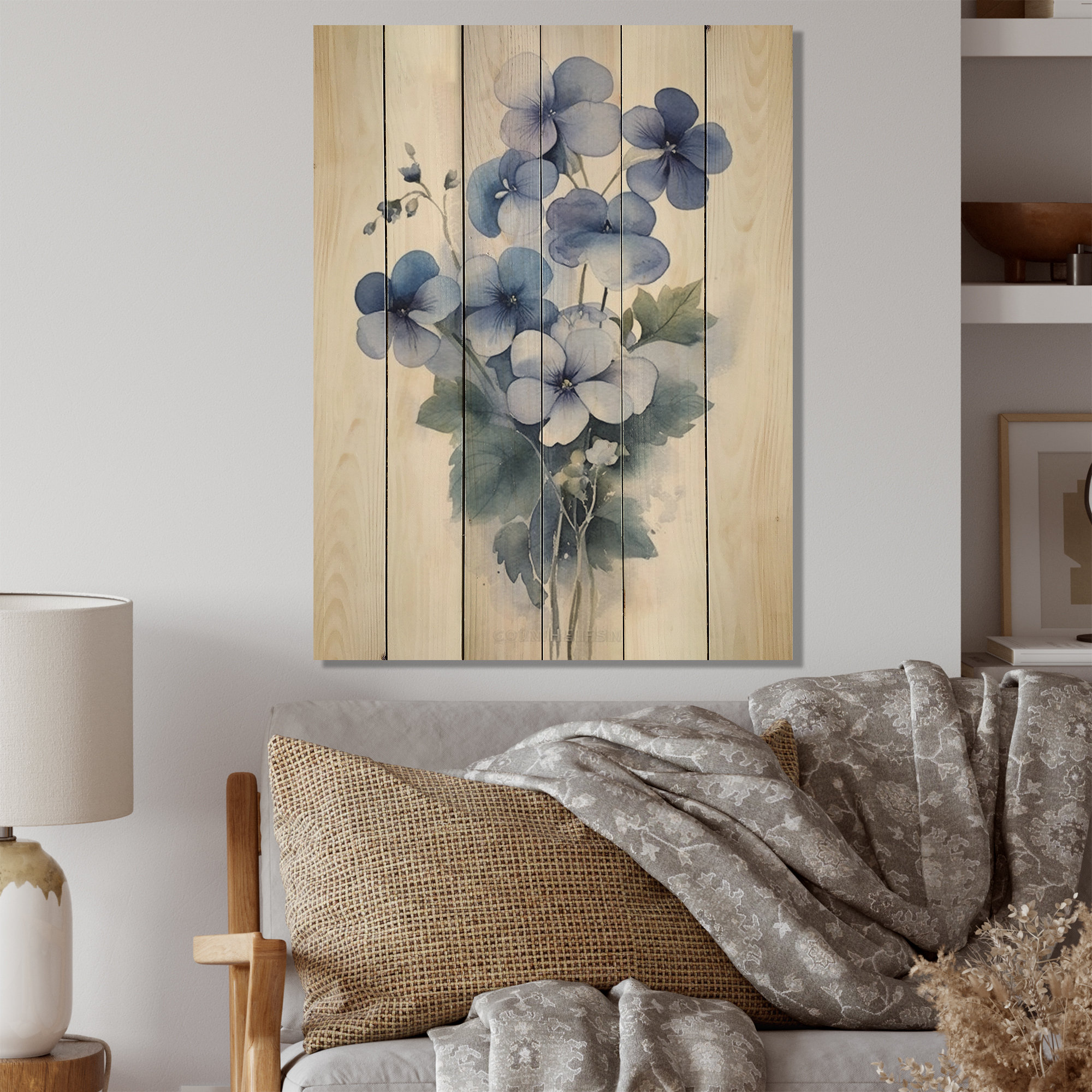 Red Barrel Studio® Irissa Violets Dreamer II On Wood Print | Wayfair