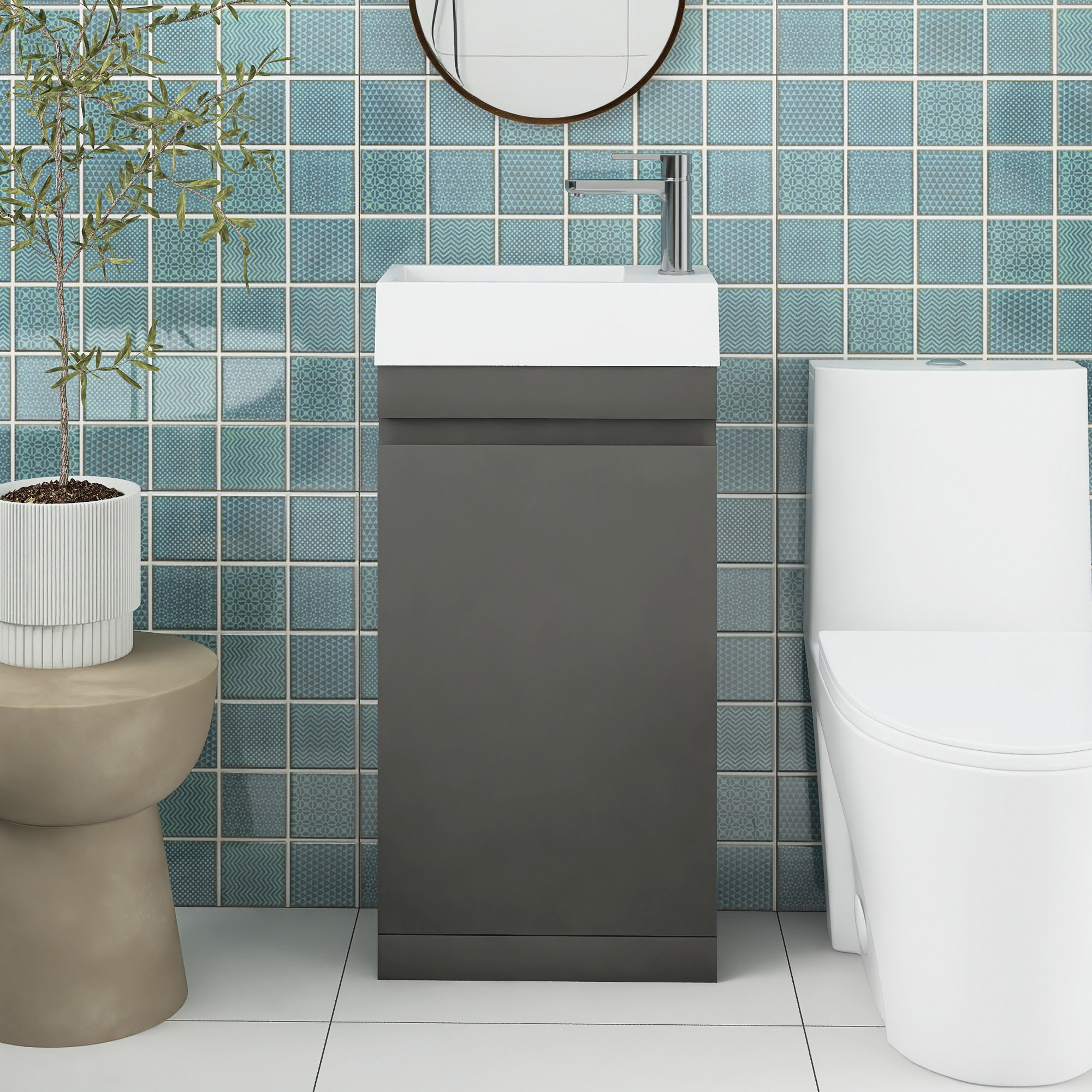 Staykiwi 18" Modern Freestanding Small Bathroom Vanity Set - Wayfair Canada