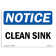 SignMission OSHA Notice - Clean Sink Sign | Heavy Duty Sign Or Label ...