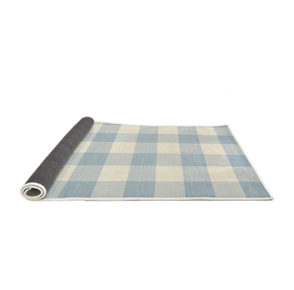 Gracie Oaks Kankakee Gingham Beige/Blue Area Rug | Wayfair