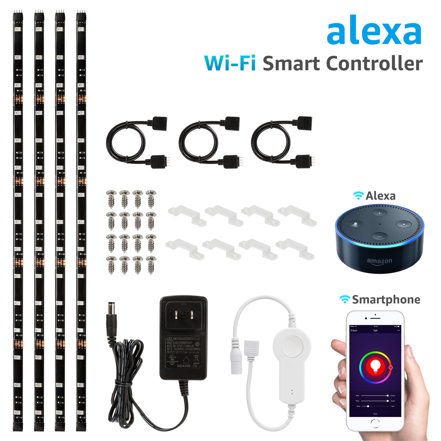 TORCHSTAR Led Tv Backlight Kit Multi-color Strip Light, Work With Alexa ...