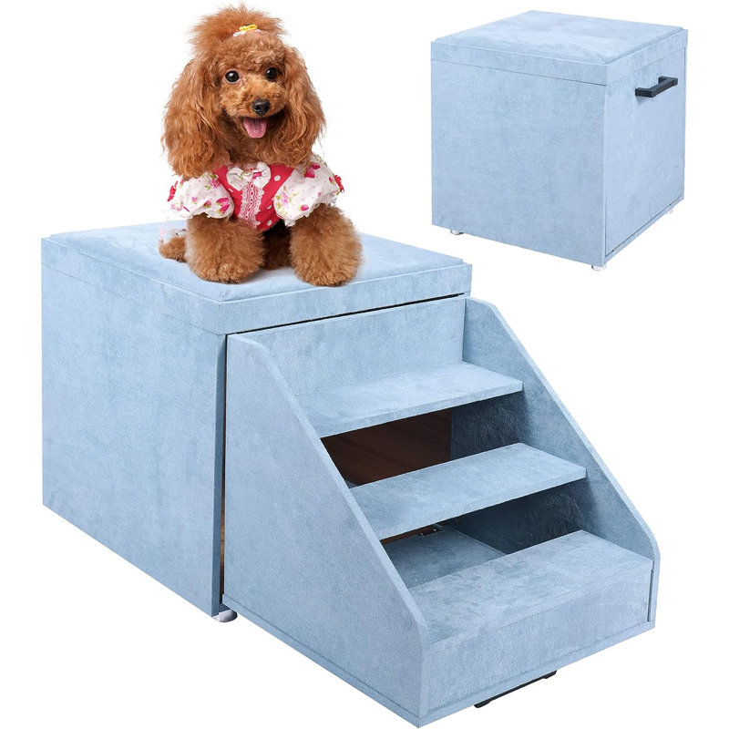 Tucker Murphy Pet™ Foldable Wooden Pet Stairs Dog Steps with Scratch ...