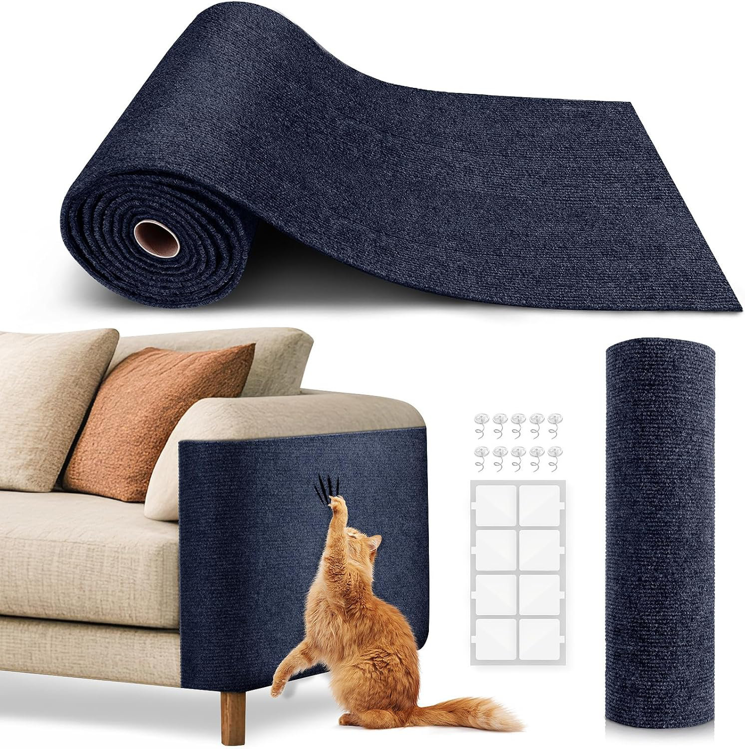 Archie & Oscar™ Cat Scratch Mat,Trimmable Self-Adhesive Carpet,DIY ...