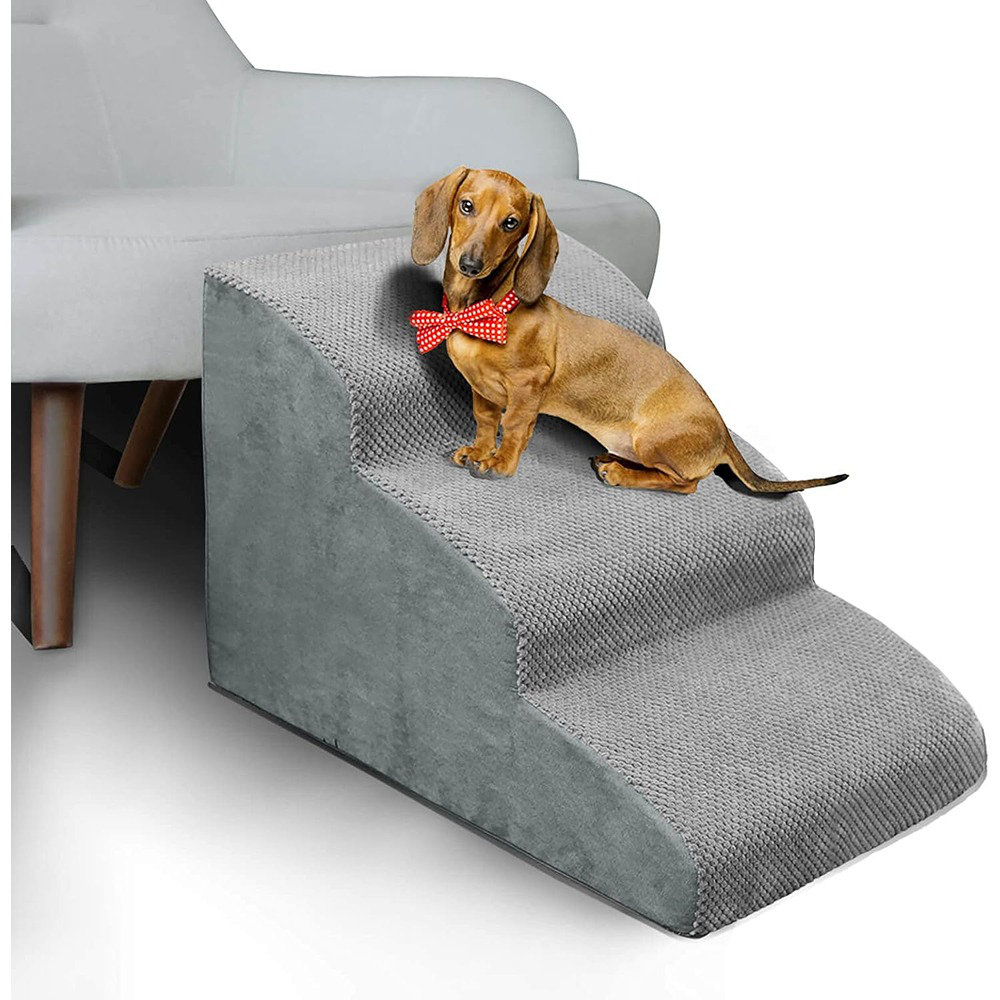 Latitude Run® 3 Steps High Density Foam Dog Stairs Ramps,Non-Slip Pet ...